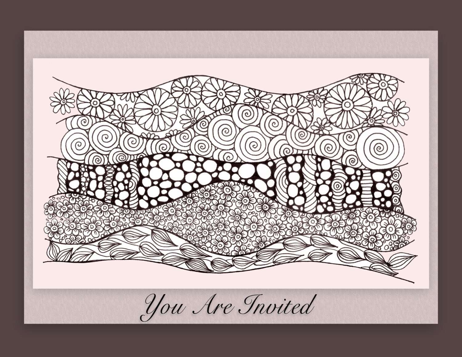 Printable Zentangle Designs for Invitations, Greeting Cards, Thank You ...