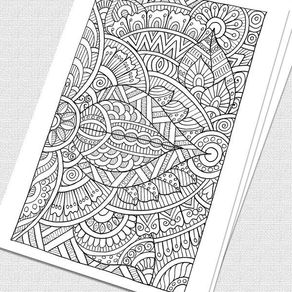 Zentangle Coloring Pages - Etsy