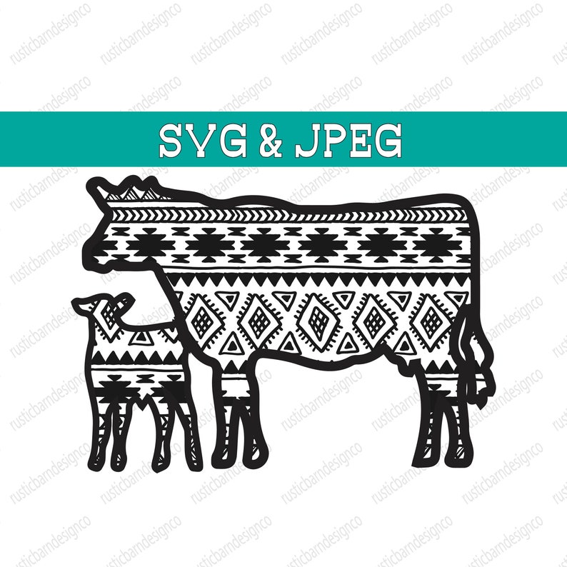 Aztec Cow SVG Custom Svg File Instant Download Cow Svg Tribal Svg File ...