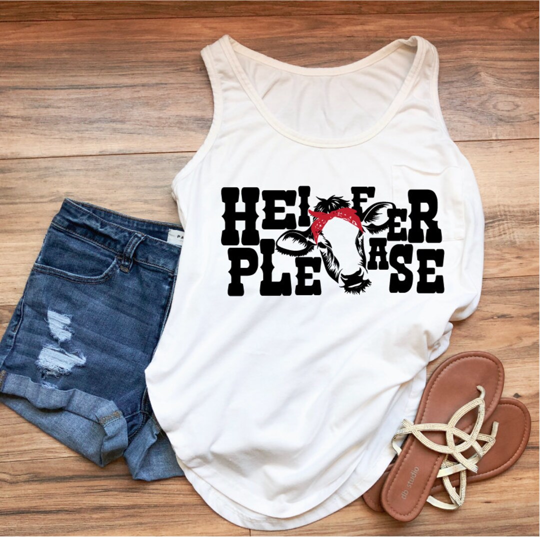 Cow Shirt svg cow svg Heifer Please svg farm svg red bandana svg Custom ...