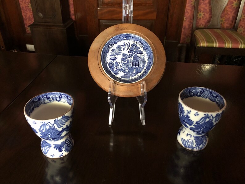 ANTIQUE BLUE WILLOW Edwardian Breakfast Butter and Egg Cups - Etsy