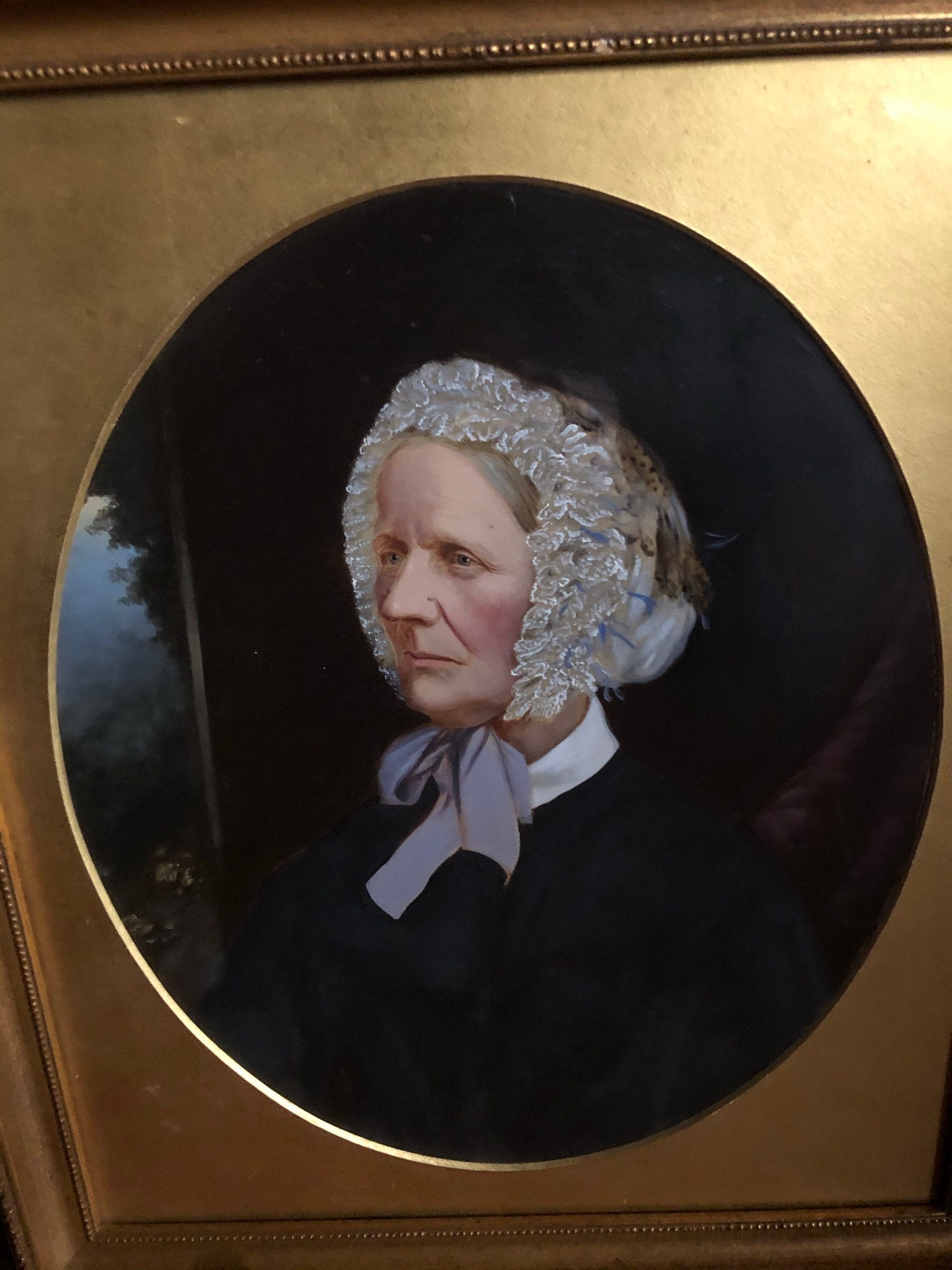 REGENCY PERIOD GEORGIAN Portrait Oil Painting Grand Dame With Gilt ...