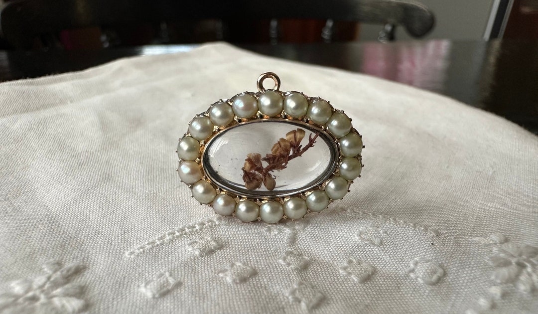 EXQUISITE GEORGIAN REGENCY Period Sentimental Brooch 10K Gold With ...