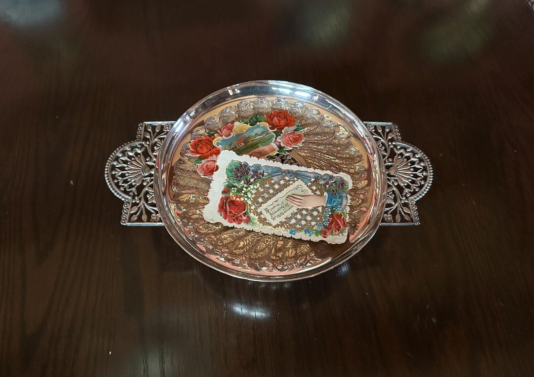 STUNNING VICTORIAN CARD Receiver Fancy Meriden Aesthetic Movement ...