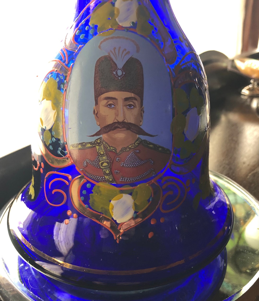 MAJESTIC ANTIQUE TURKISH Shisha Hookah Cobalt Glass With Thickly ...