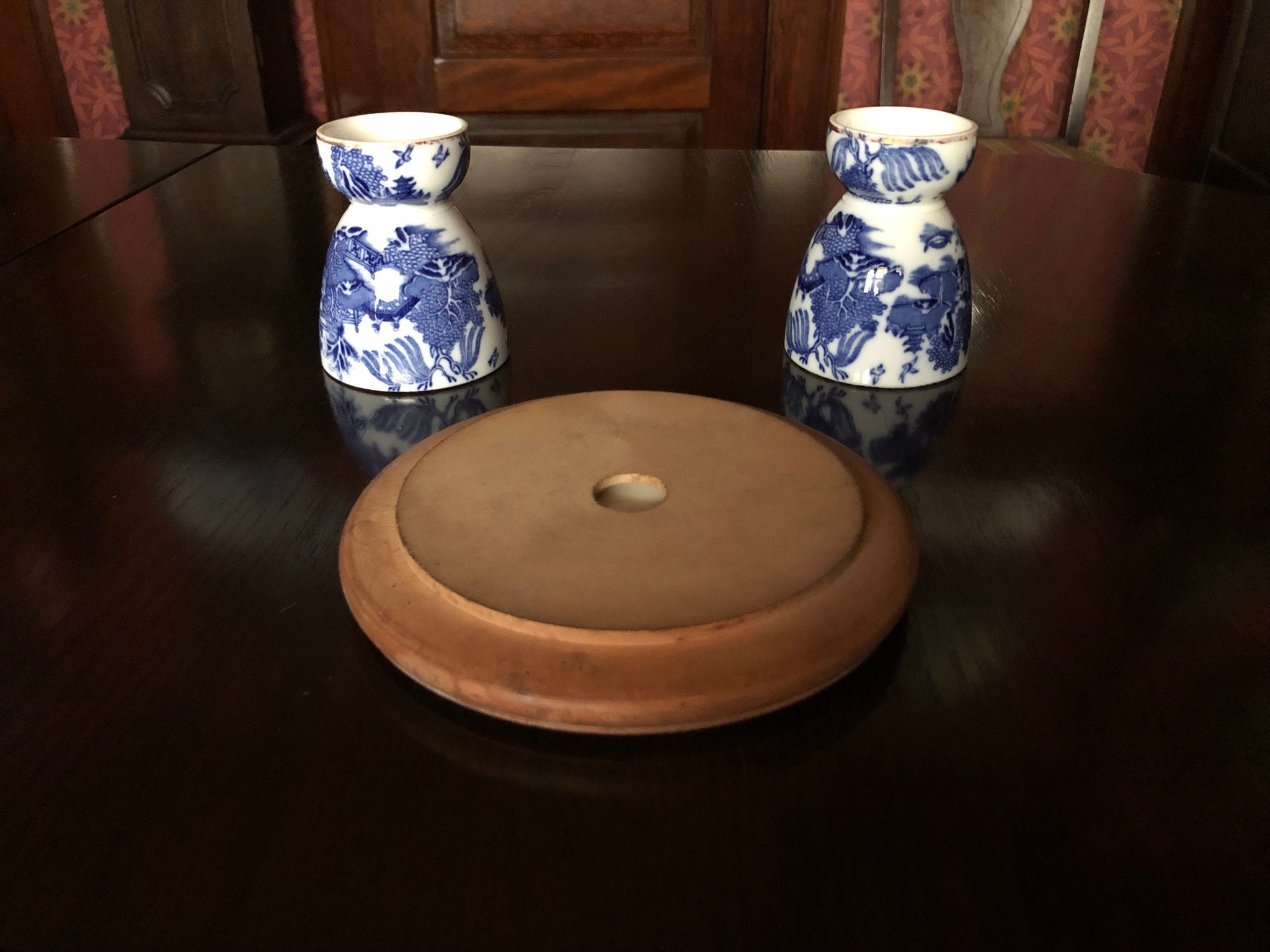 ANTIQUE BLUE WILLOW Edwardian Breakfast Butter and Egg Cups - Etsy