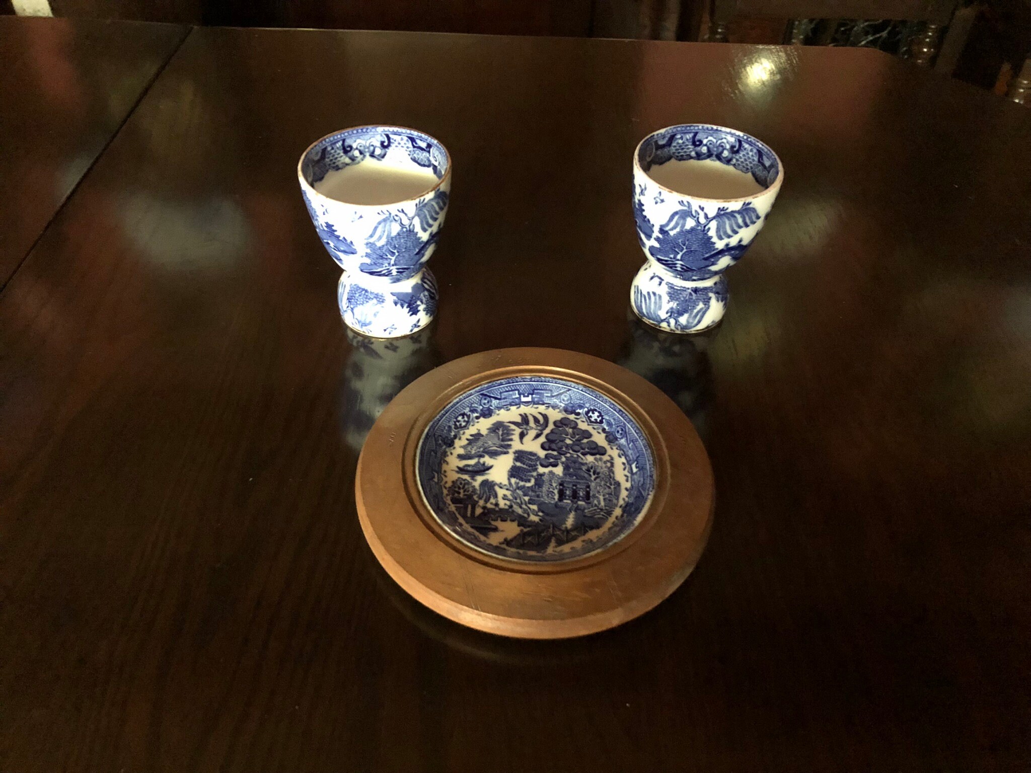 ANTIQUE BLUE WILLOW Edwardian Breakfast Butter and Egg Cups - Etsy