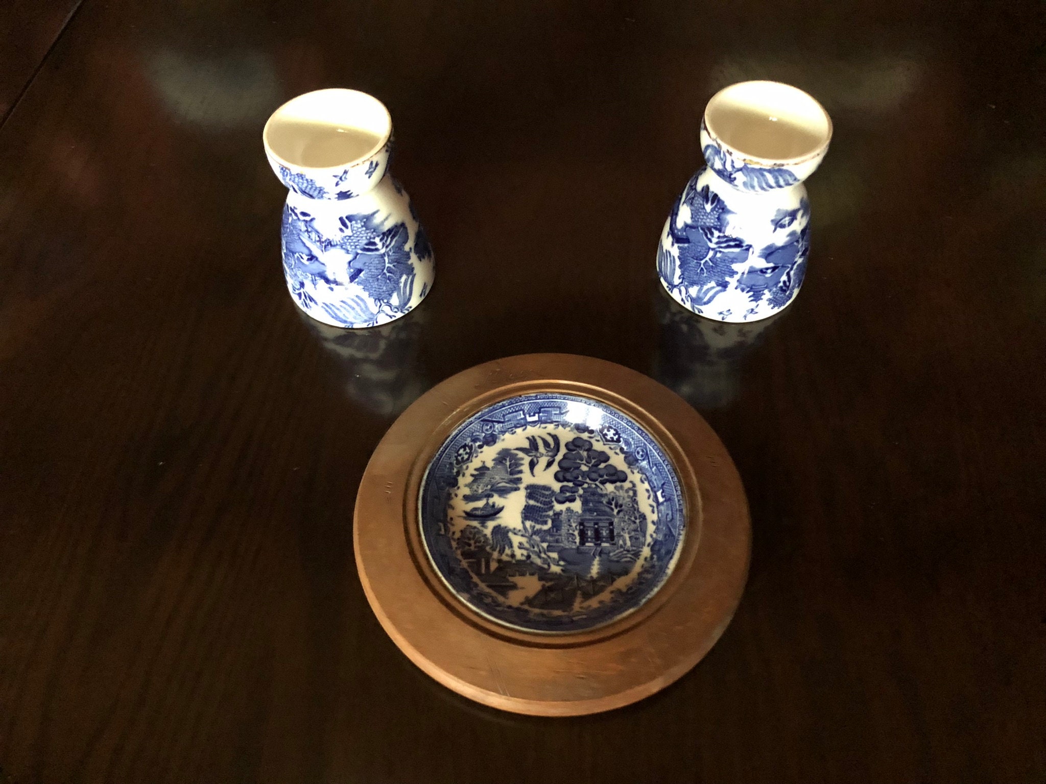 ANTIQUE BLUE WILLOW Edwardian Breakfast Butter and Egg Cups - Etsy