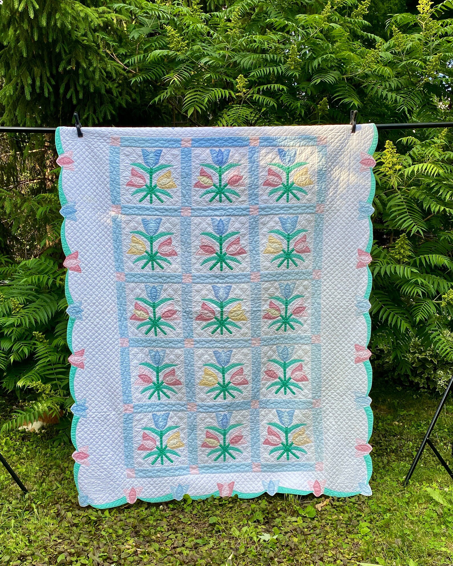 Vintage 1980s ARCH QUILTS Tulip Hand Made in USA Patchwork Quilt - Etsy