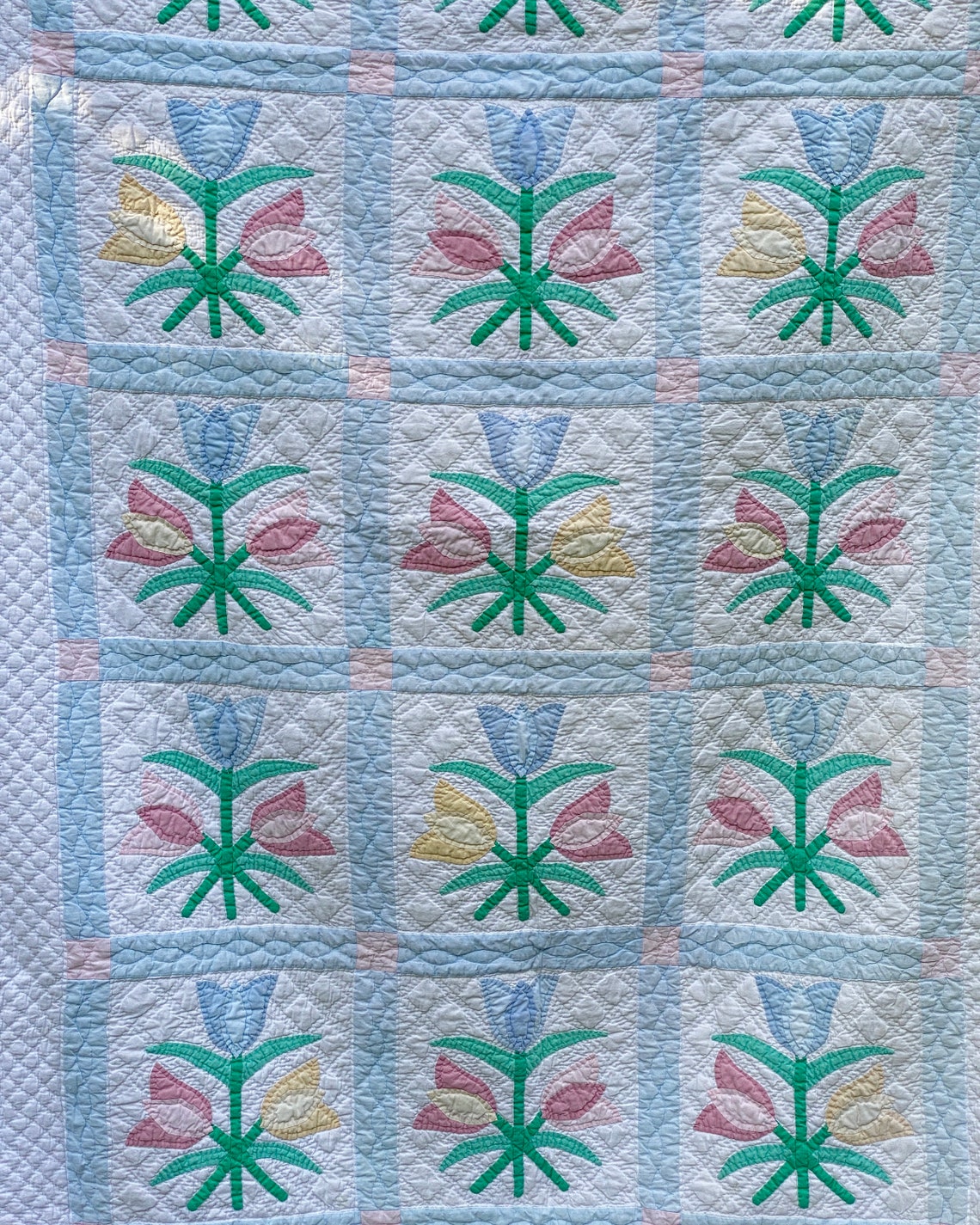 Vintage 1980s ARCH QUILTS Tulip Hand Made in USA Patchwork Quilt - Etsy