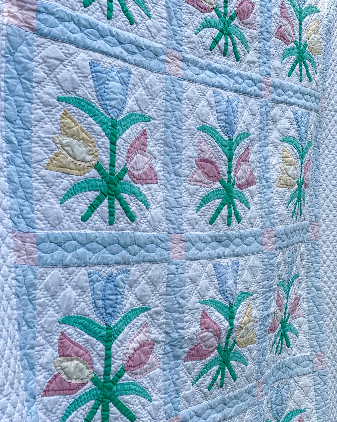 Vintage 1980s ARCH QUILTS Tulip Hand Made in USA Patchwork Quilt - Etsy