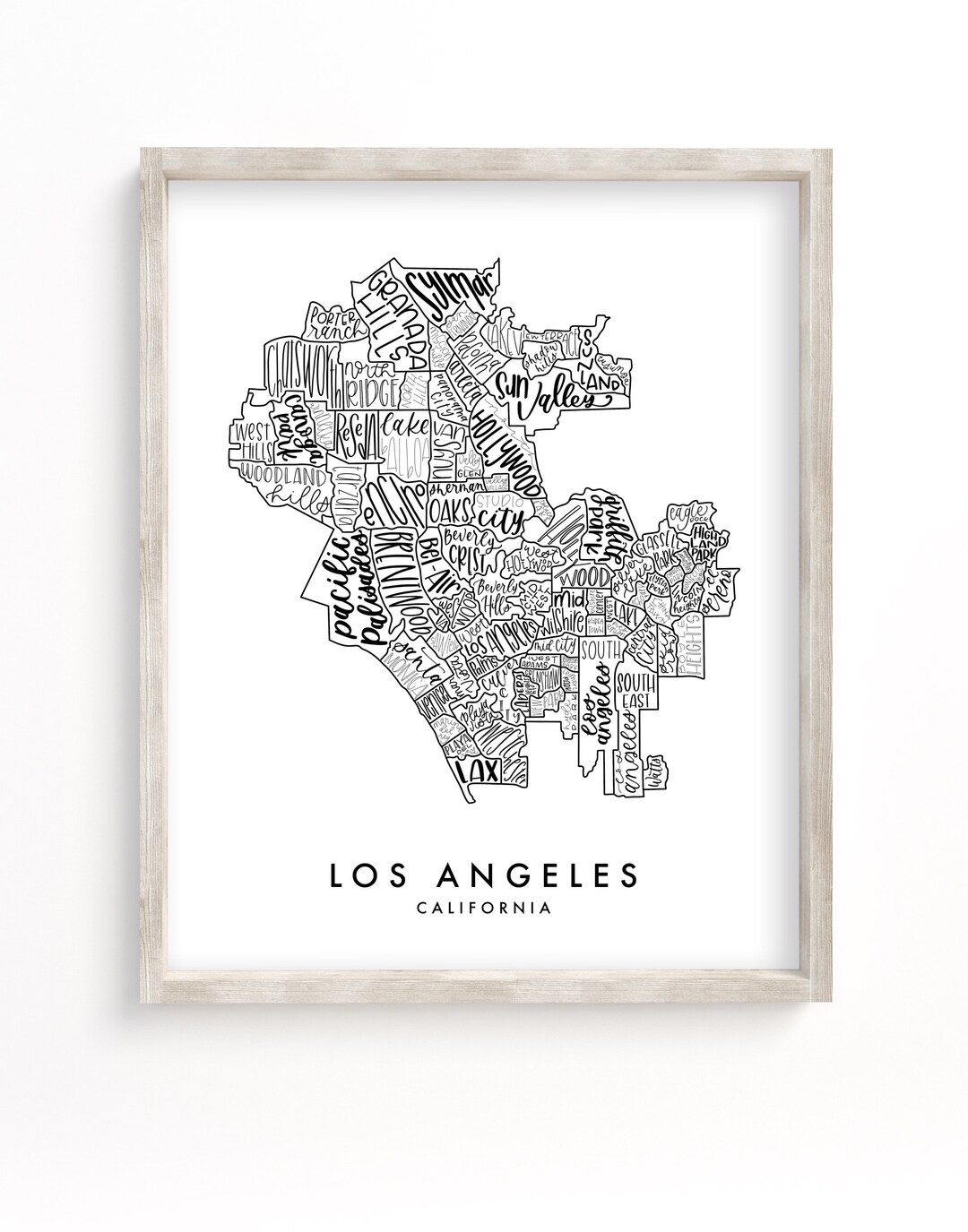 Los Angeles Neighborhood Map | Digital Download - Etsy
