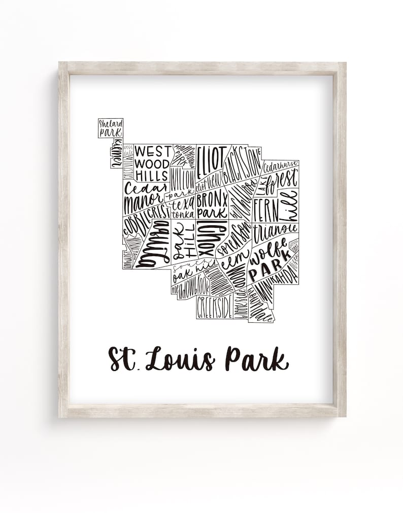 St. Louis Park, Minnesota Neighborhood Map Digital Download - Etsy