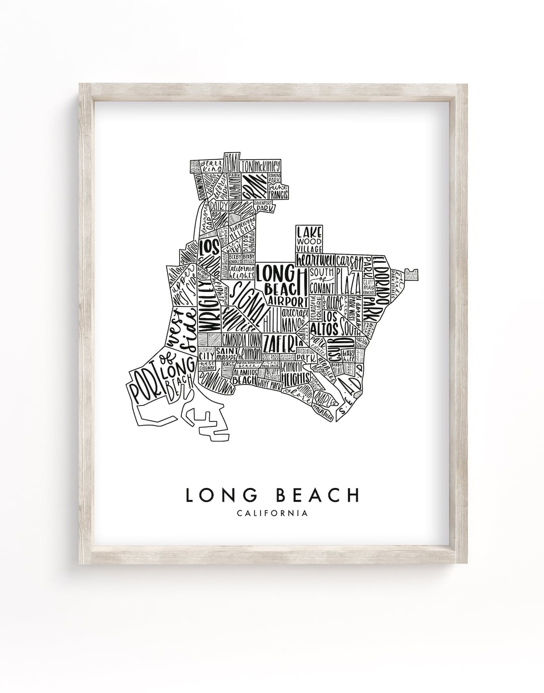 Long Beach Neighborhood Map | Digital Download - Etsy