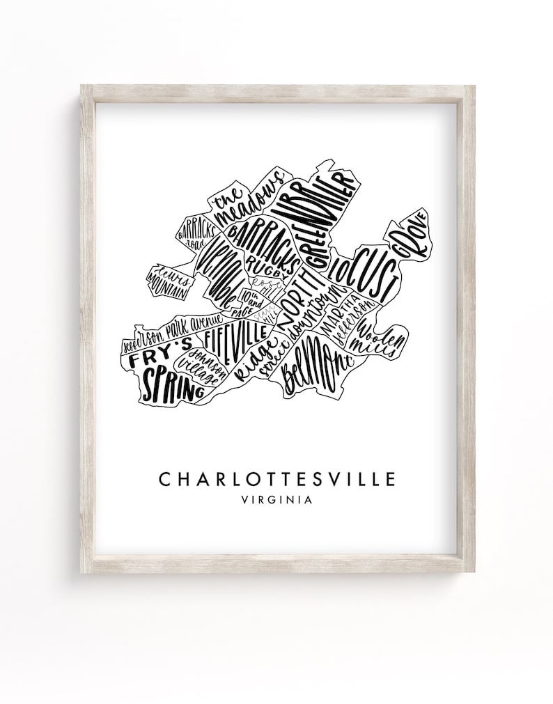 Charlottesville Neighborhood Map | Digital Download - Etsy