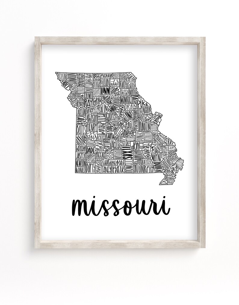 Missouri State Map Digital Download - Etsy