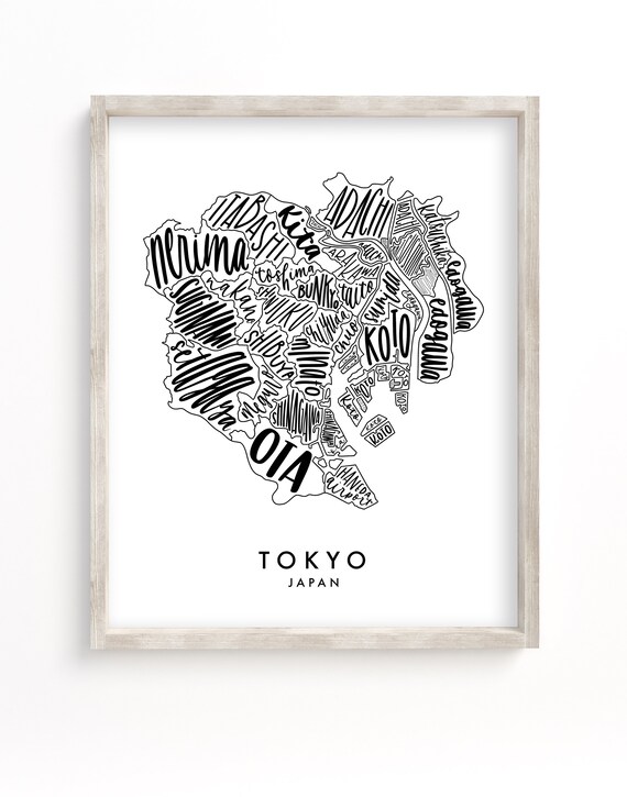 Tokyo Neighborhood Map Digital Download | Etsy