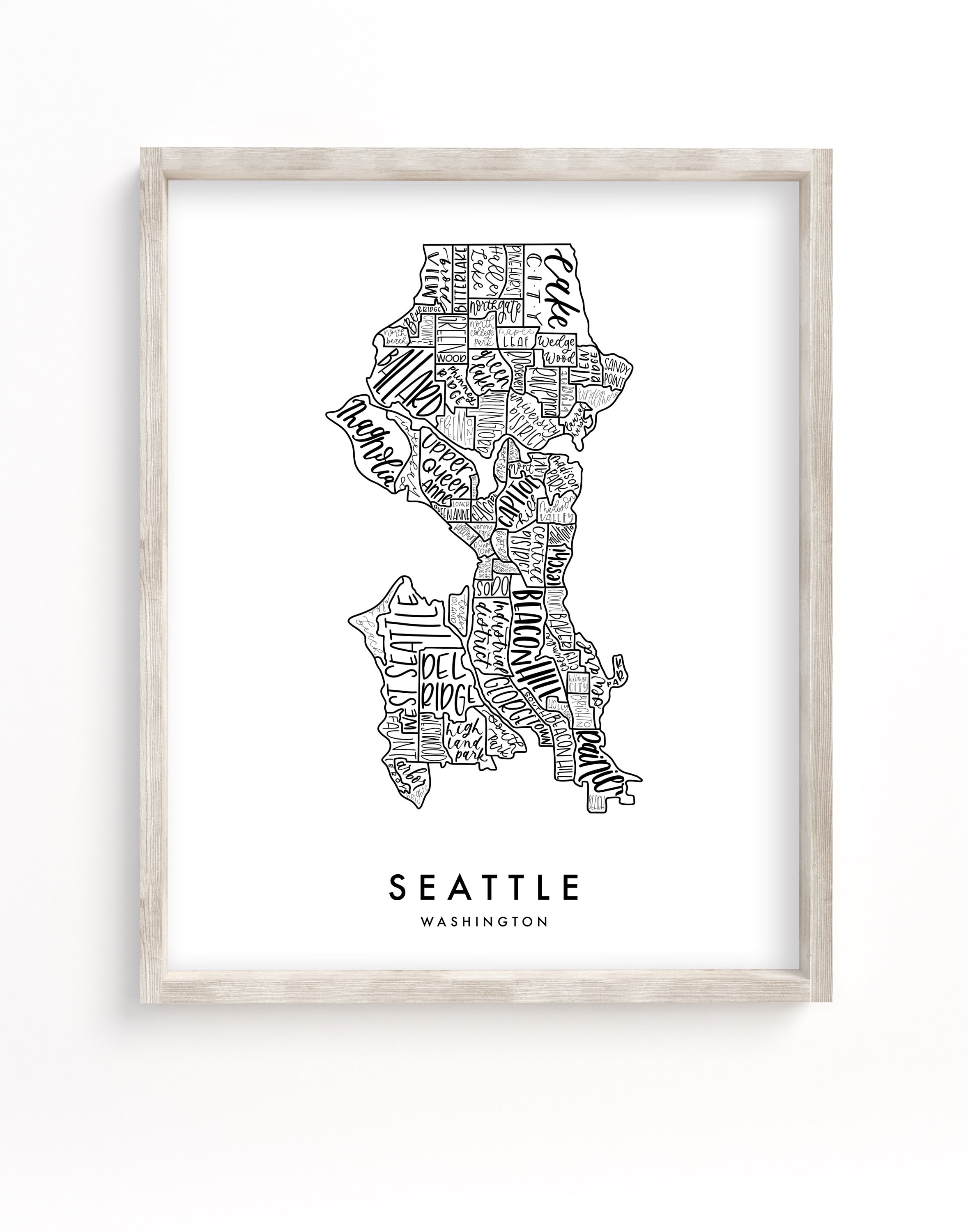 Seattle Neighborhood Map | Digital Download - Etsy