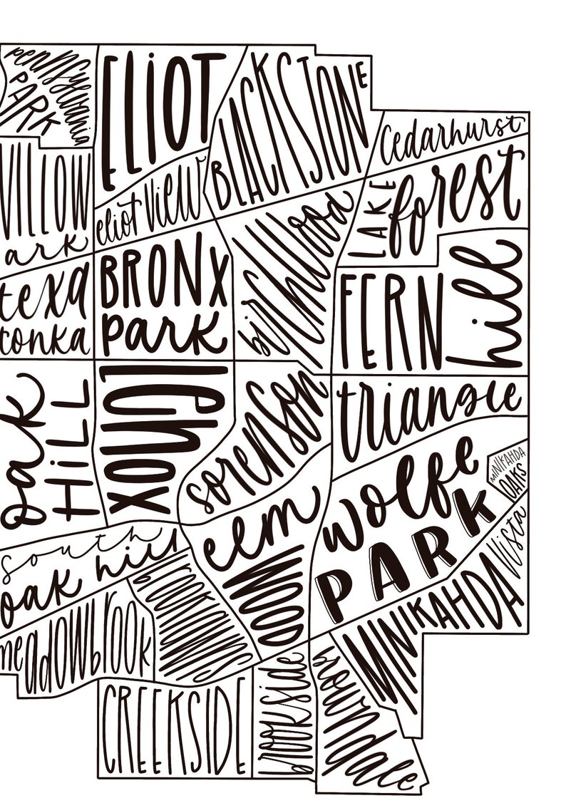 St. Louis Park, Minnesota Neighborhood Map | Digital Download - Etsy