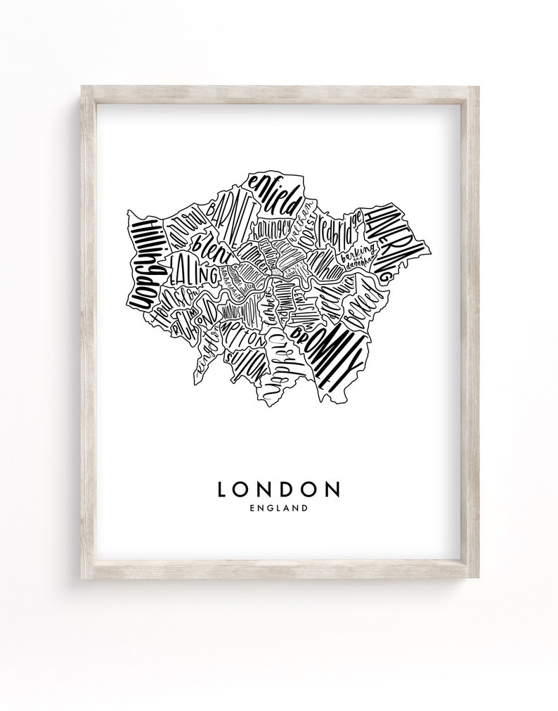 London Neighborhood Map Digital Download - Etsy