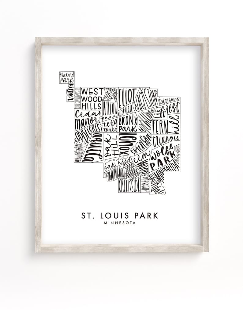 St. Louis Park, Minnesota Neighborhood Map | Digital Download - Etsy