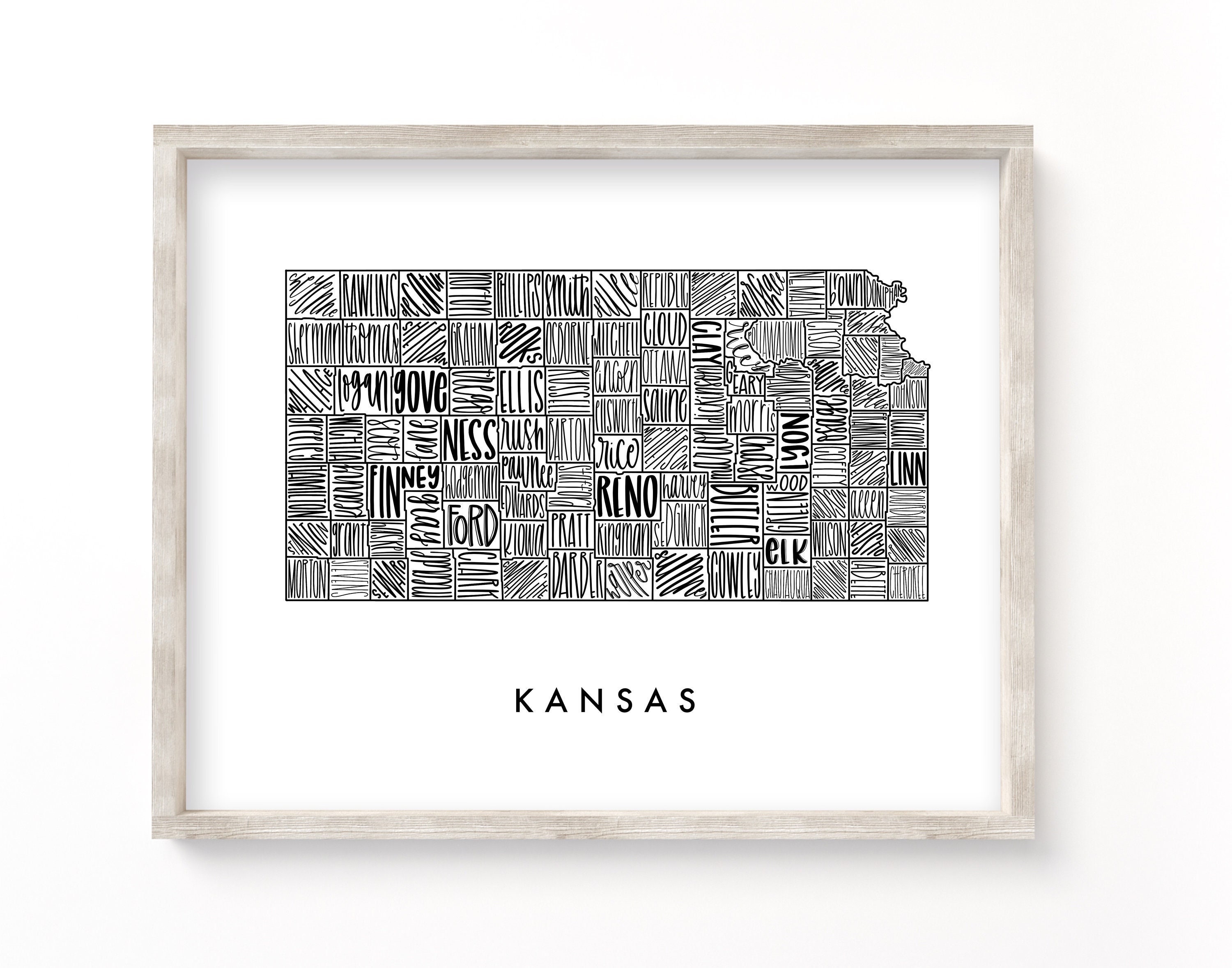 Mapa Del Estado De Kansas Para Imprimir