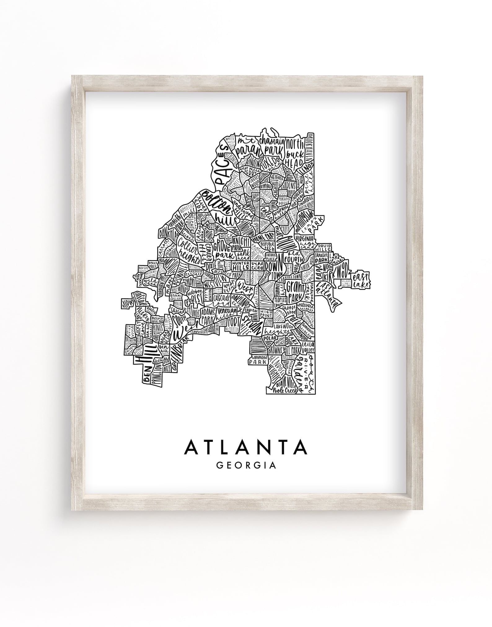 Atlanta Neighborhood Map | Digital Download - Etsy