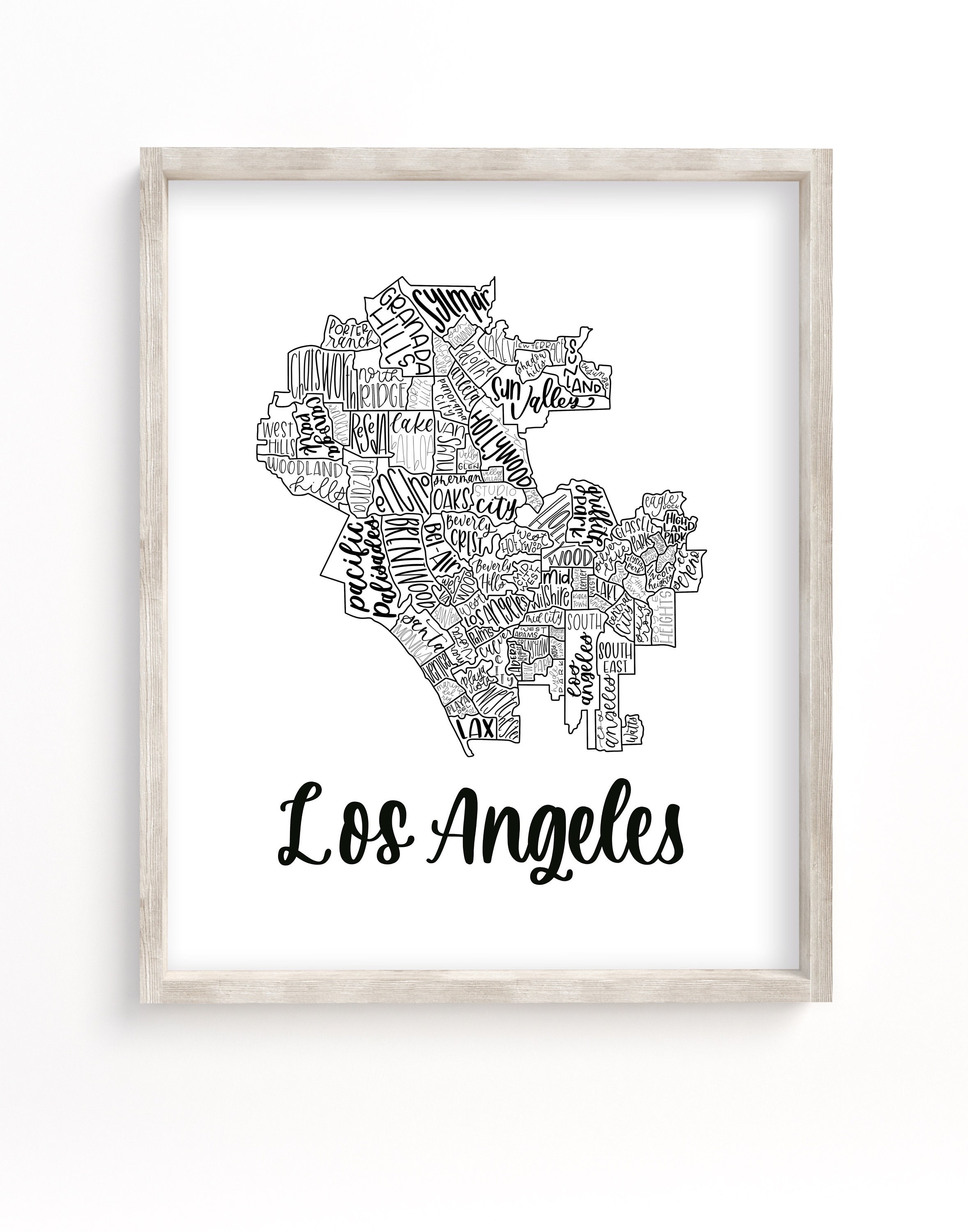 Los Angeles Neighborhood Map | Digital Download - Etsy