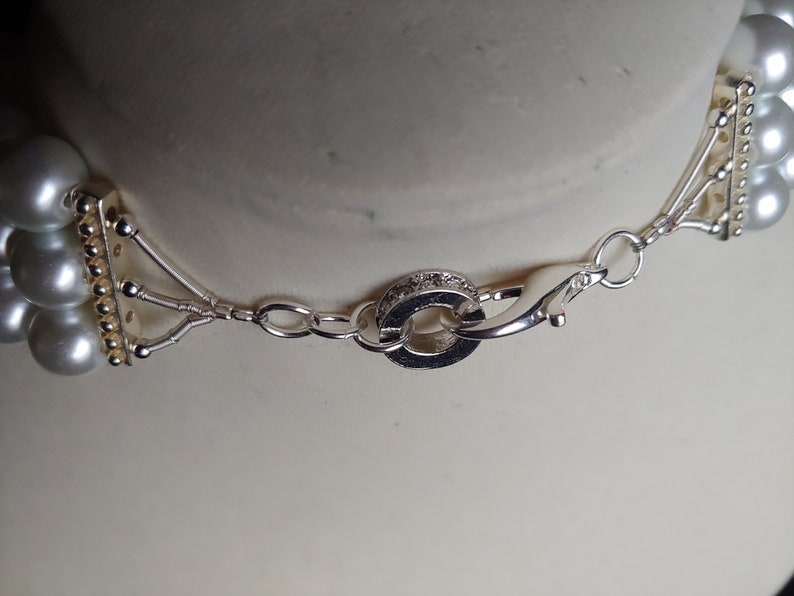 Glass Bloody Pearls and Crystal Teardrops 3-strand Vampire Bite Choker ...