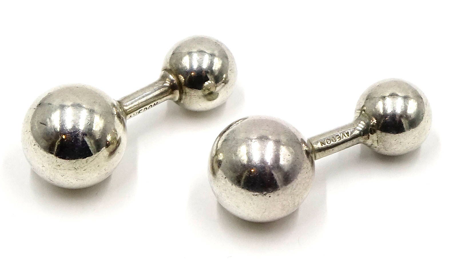 Rare Sterling Silver Barbell Cufflinks by Harvey Avedon - Etsy