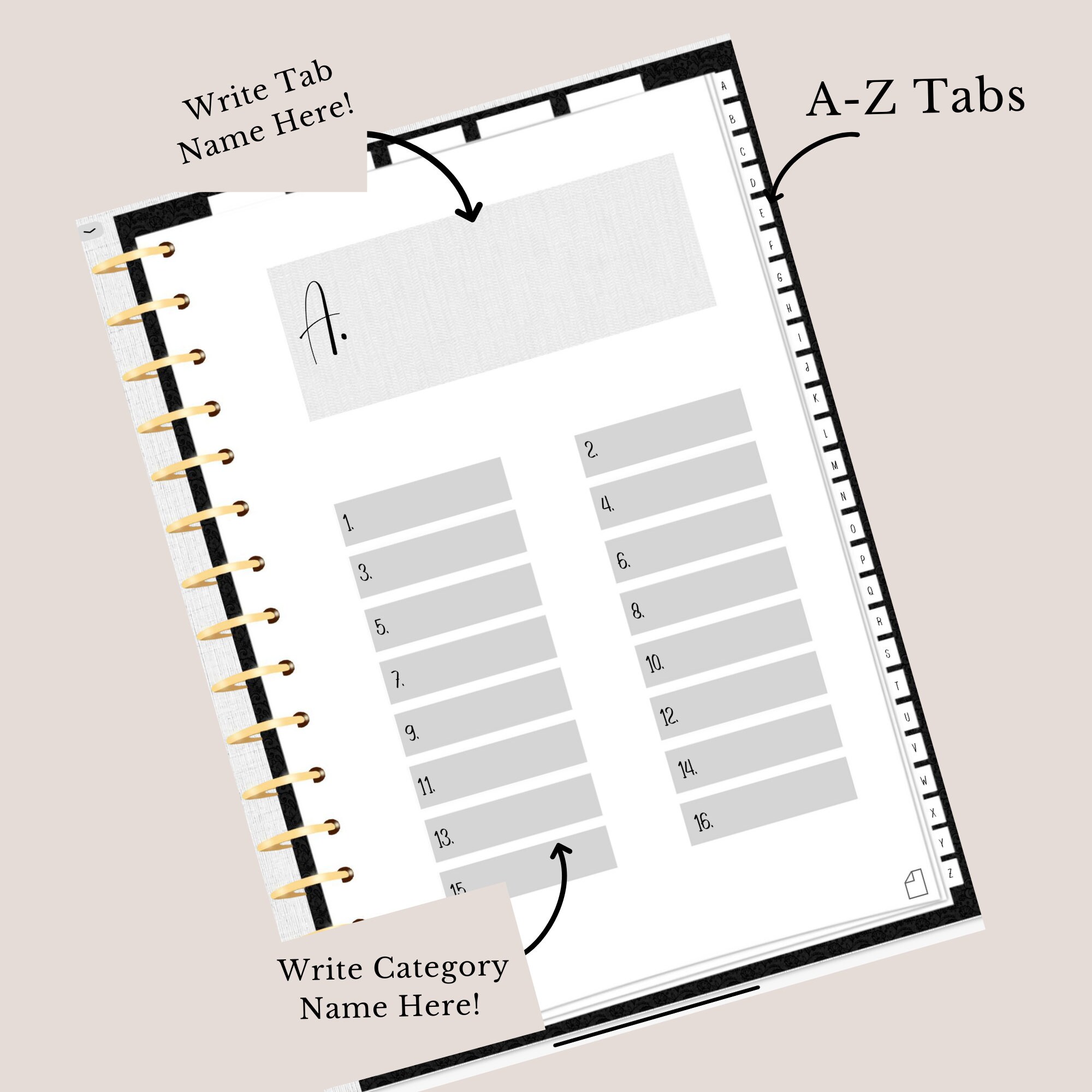 Goodnotes Notebook Digital Blank Book to Customize 24 Alpha | Etsy