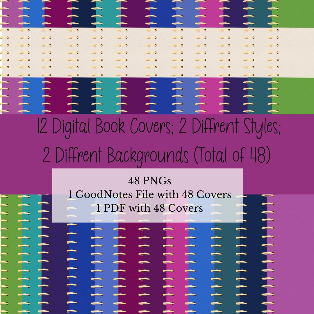 Digital Notebook Covers; 12 Digital Notebook Covers for Goodnotes - Etsy