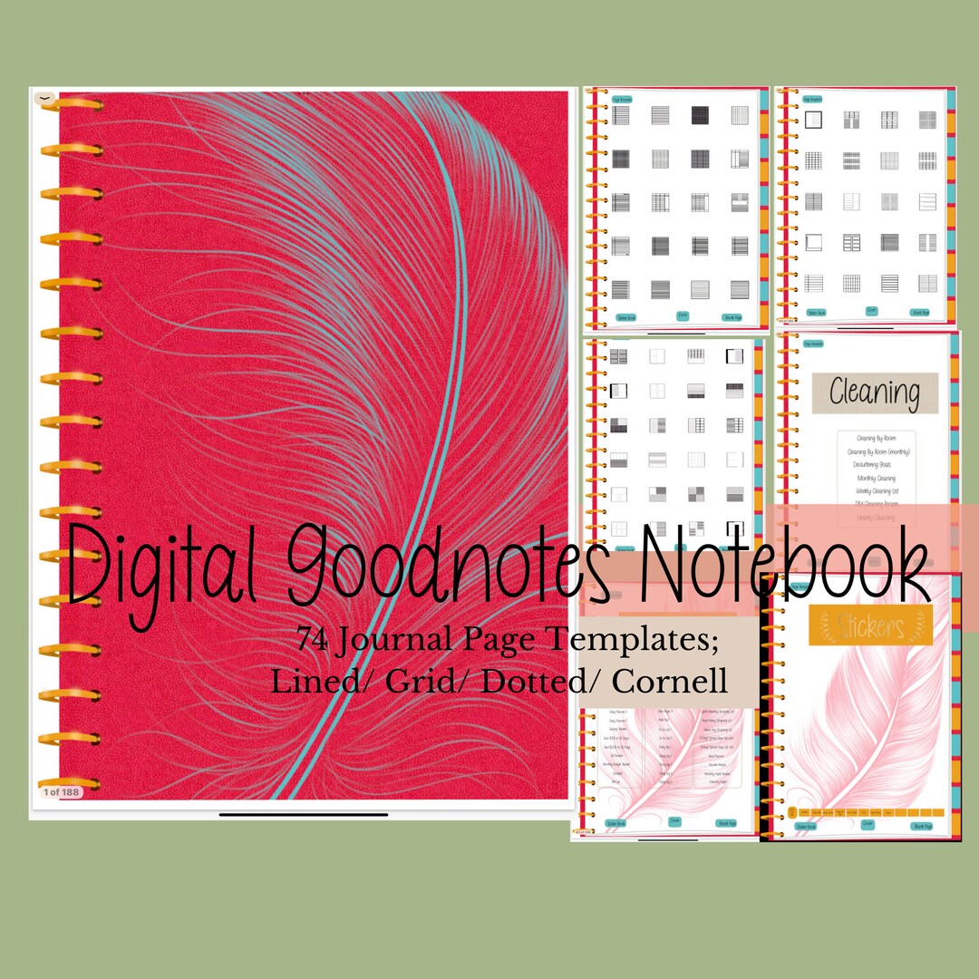 Cornell Notes Goodnotes Notebook; Aesthetic Notebook; 74 Notebook ...