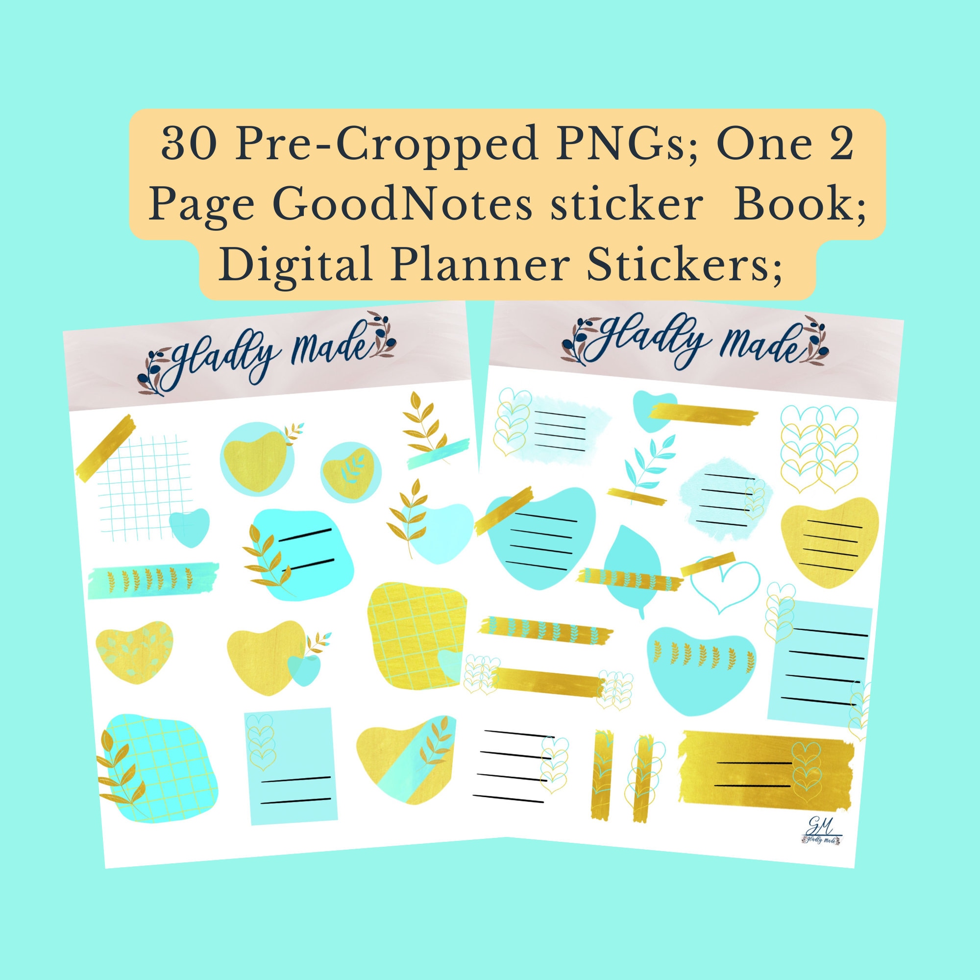Goodnotes Stickers Digital Planner Stickers 74 Sticker Pack | Etsy