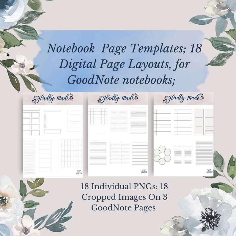 Digital Goodnotes Template; 18 Pre Cropped Layouts; Pngs and 3 ...