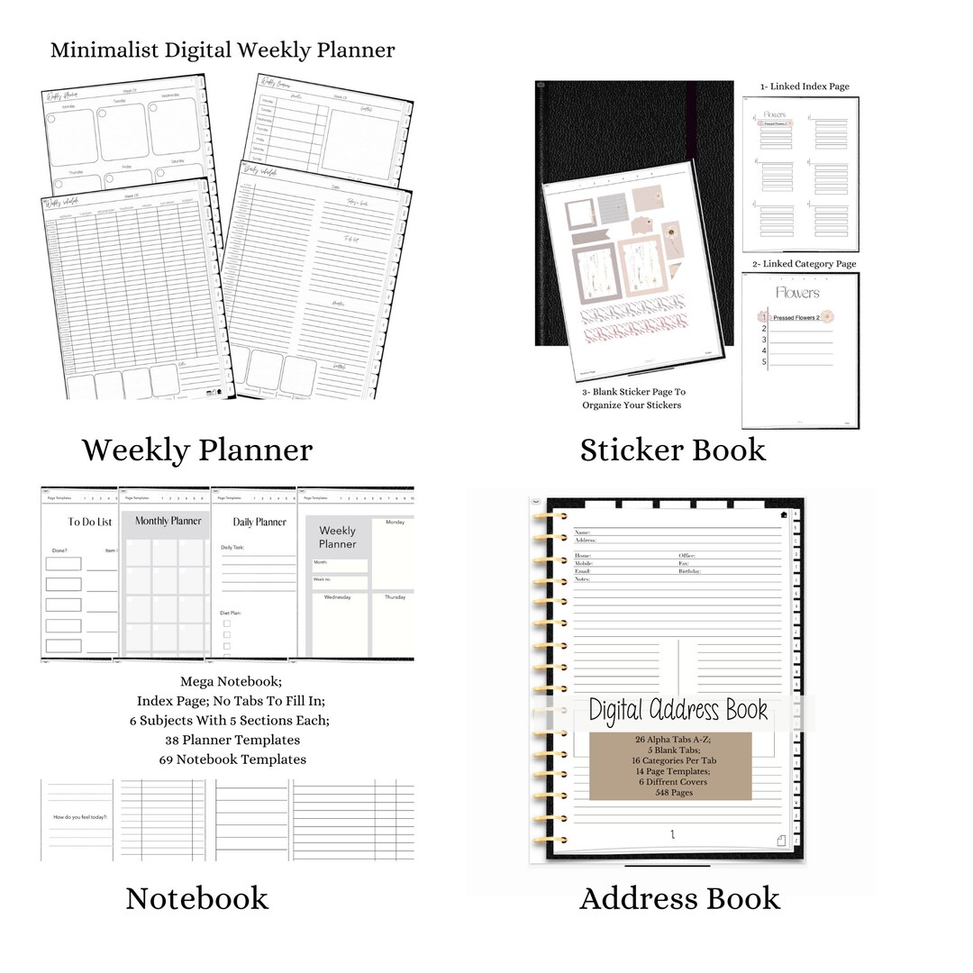 Goodnotes Digital Planning Bundle; Weekly Digital Planner; Digital ...