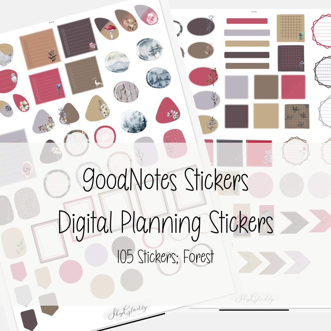 Digital Stickers Goodnotes Stickers 105 Individual Pngs Goodnotes ...