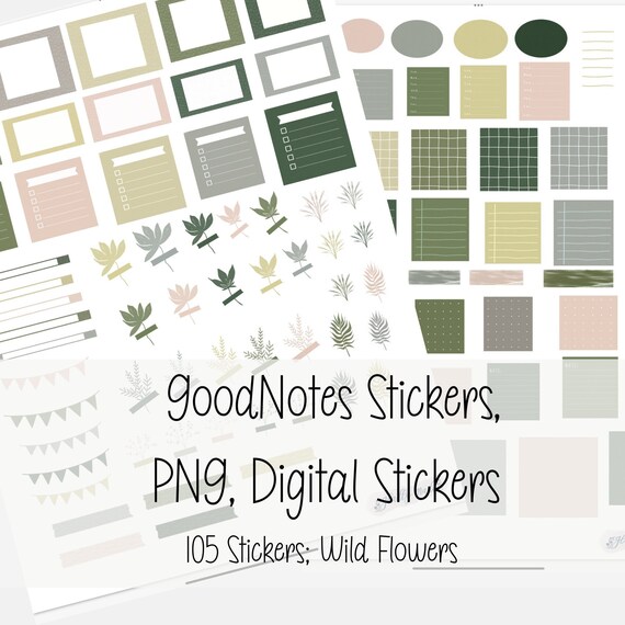 Goodnotes Digital Stickers 105 Stickers Precropped - Etsy