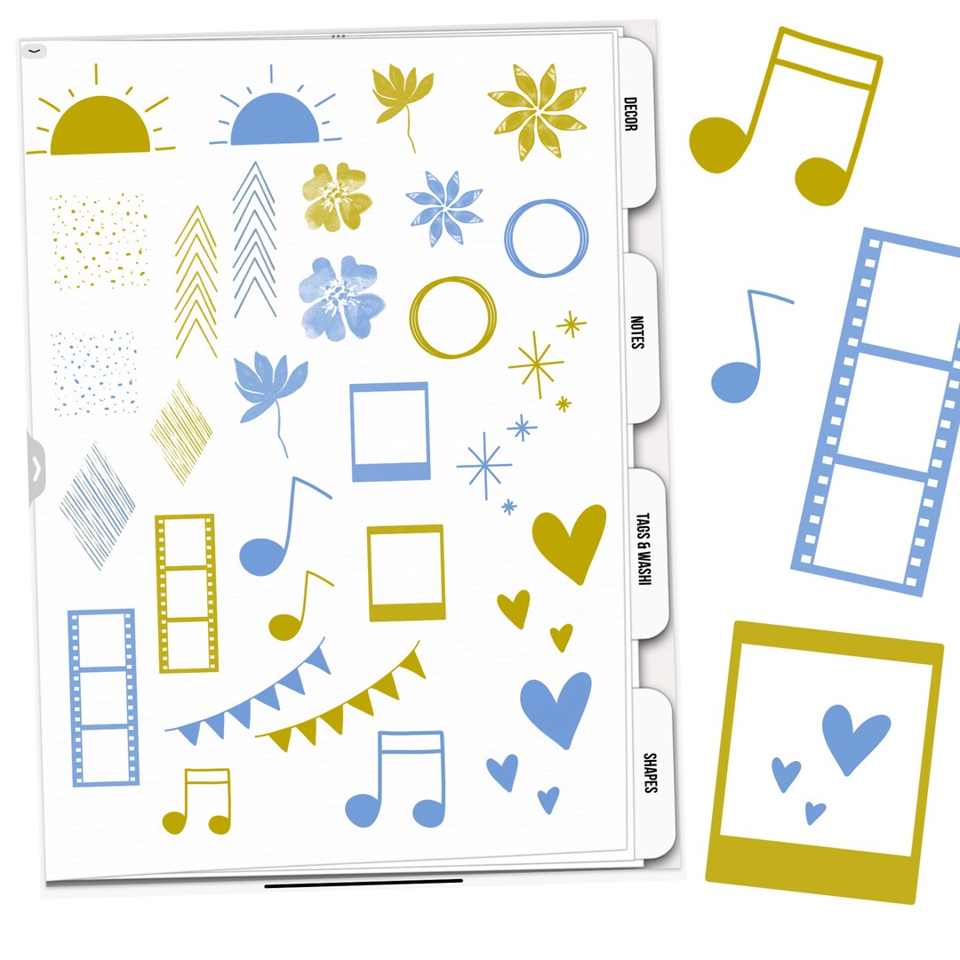Basic Planner Shapes Sticker Book; Goodnotes Stickers; Digital Journal ...