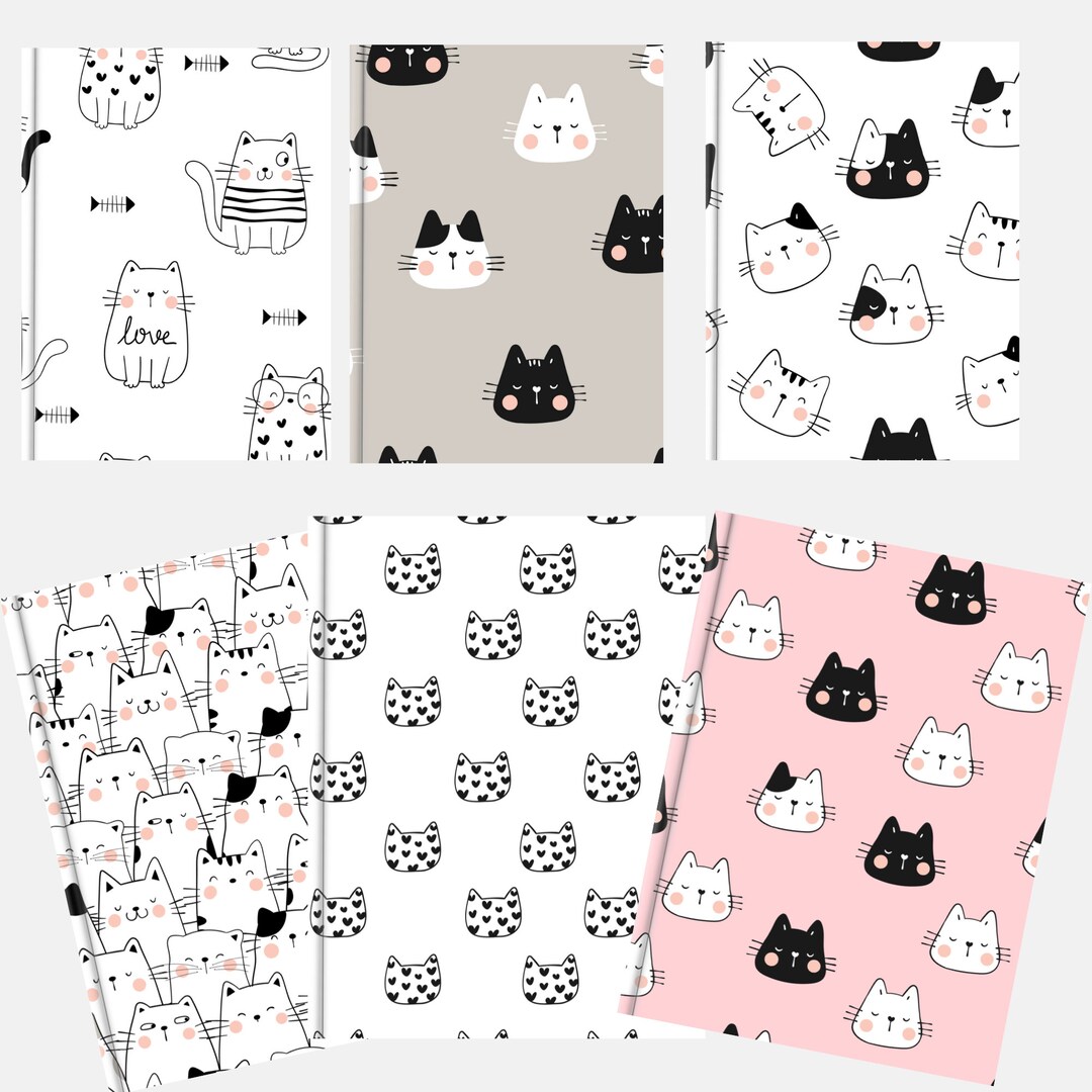 Cat Pattern Notebook Covers: Digital Journal, Goodnotes (PDF, PNG) - Etsy
