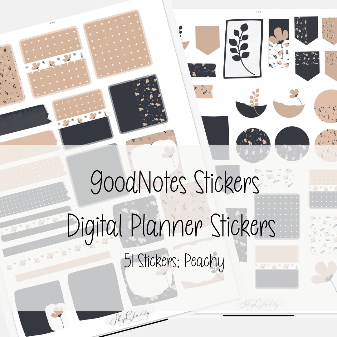 Digital Stickers; Goodnotes Stickers; 51 Individual Pngs; 2 Goodnotes ...
