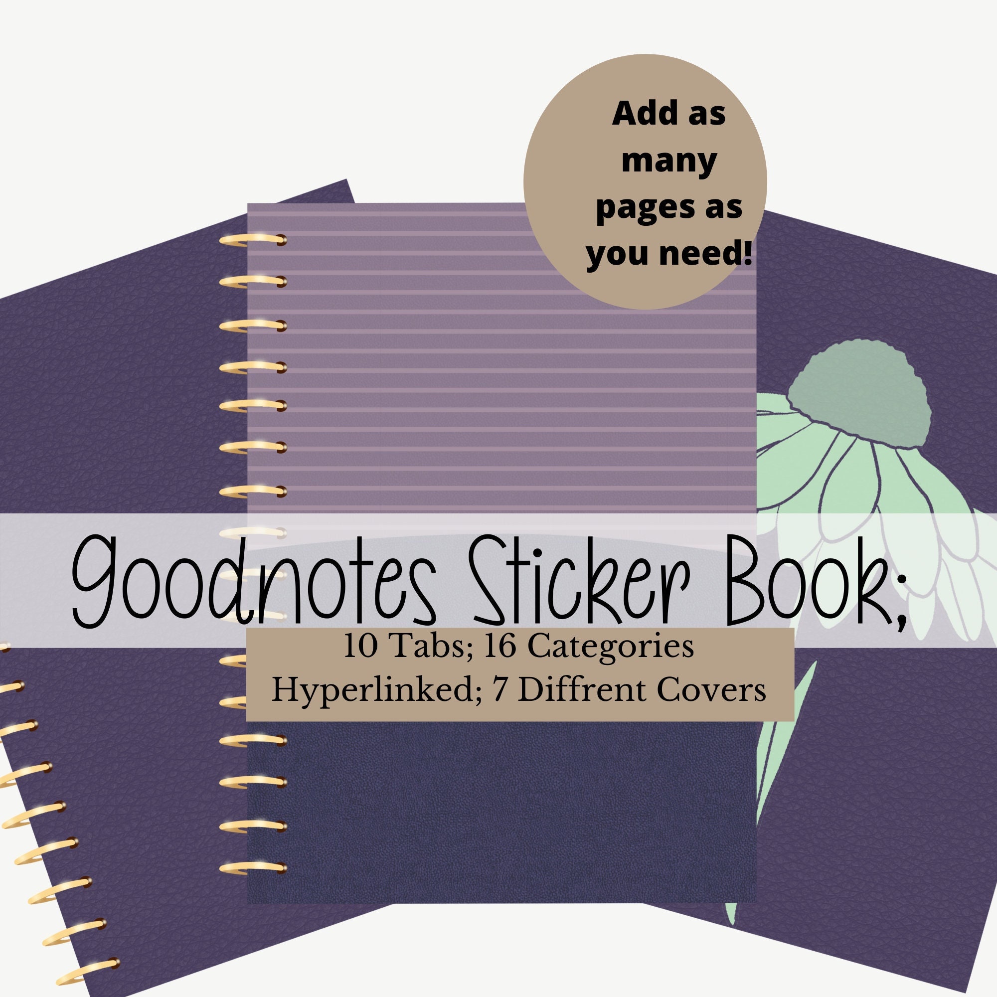 Goodnotes Sticker Book Digital Blank Book to Customize 10 - Etsy