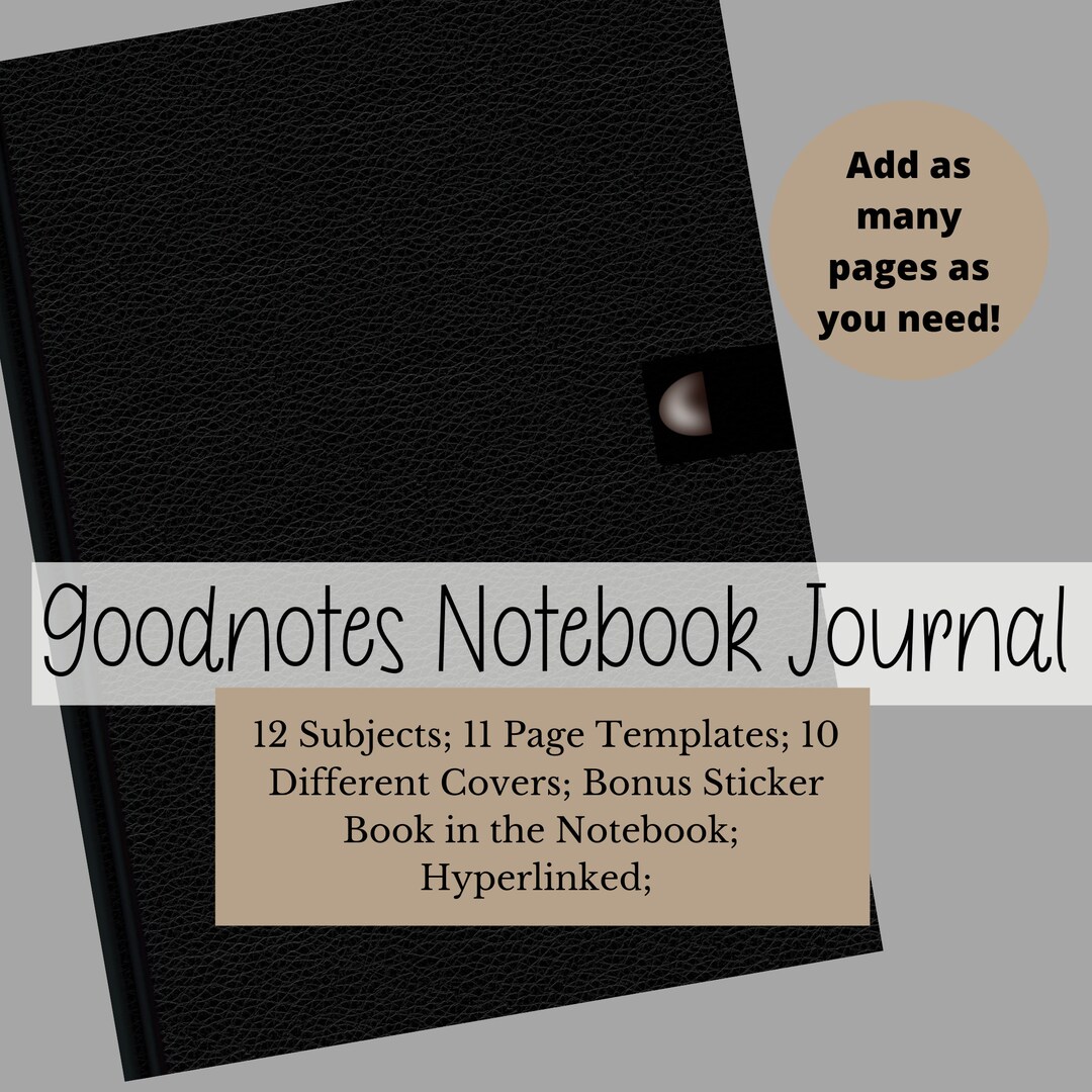 Goodnotes Notebook Digital Journal 12 Subject 11 Templates 10 Covers ...