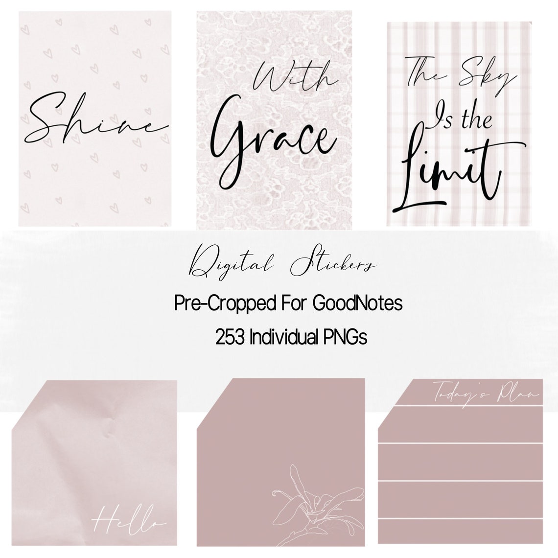 Digital Stickers Goodnotes Stickers 253 Individual Pngs - Etsy