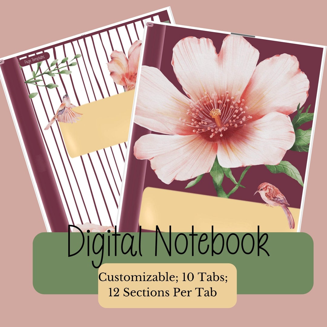 Digital Notebook 10 Tabs 12 Sections per Tabs Not Labeled sections and ...