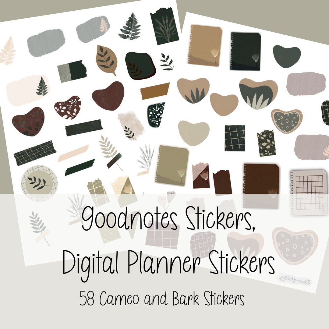 Goodnotes Digital Stickers; 58 PNG Stickers; Precropped Goodnotes Sheet ...