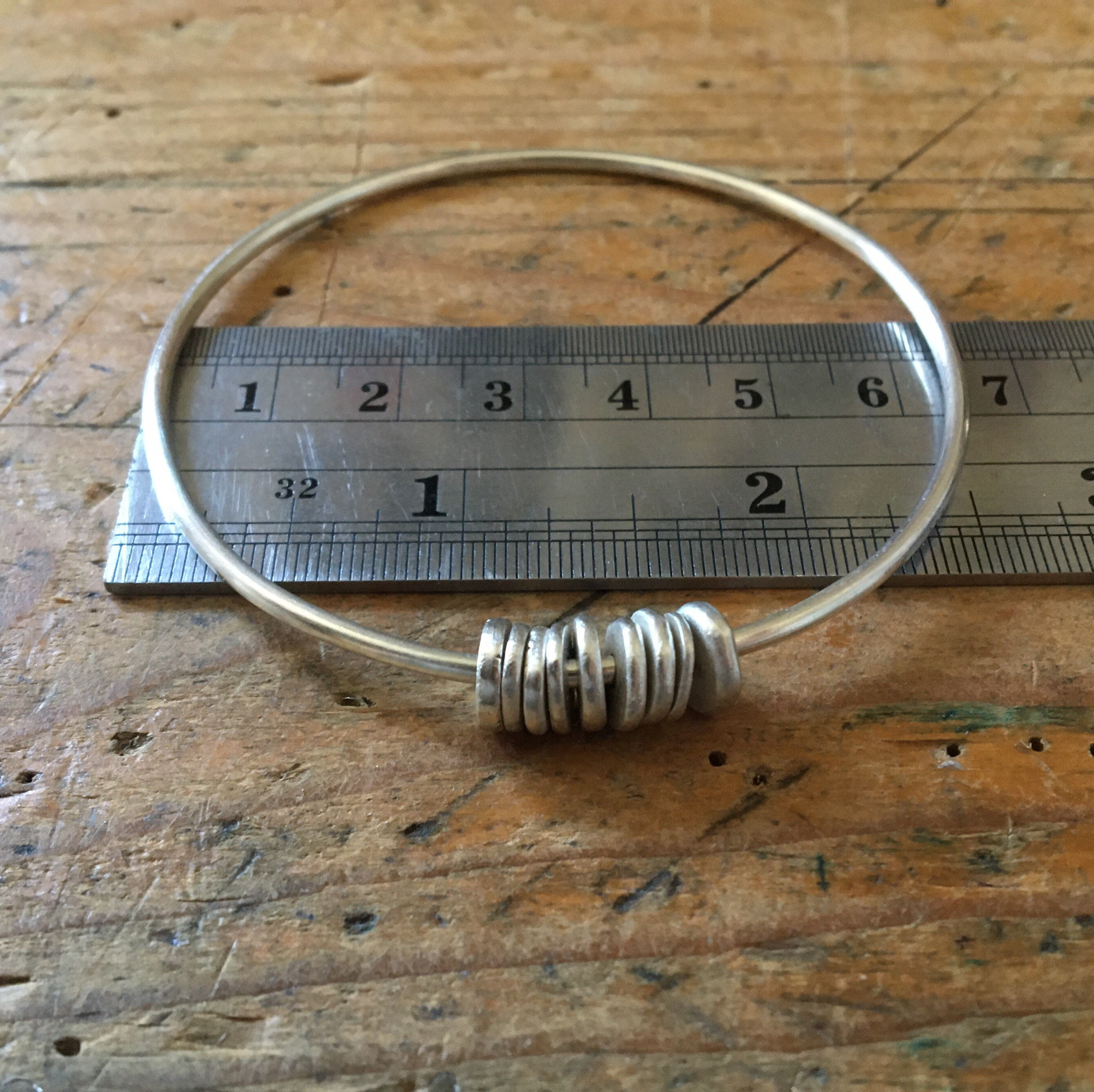 Solid silver bangle Unique silver bangle Hallmarked silver | Etsy