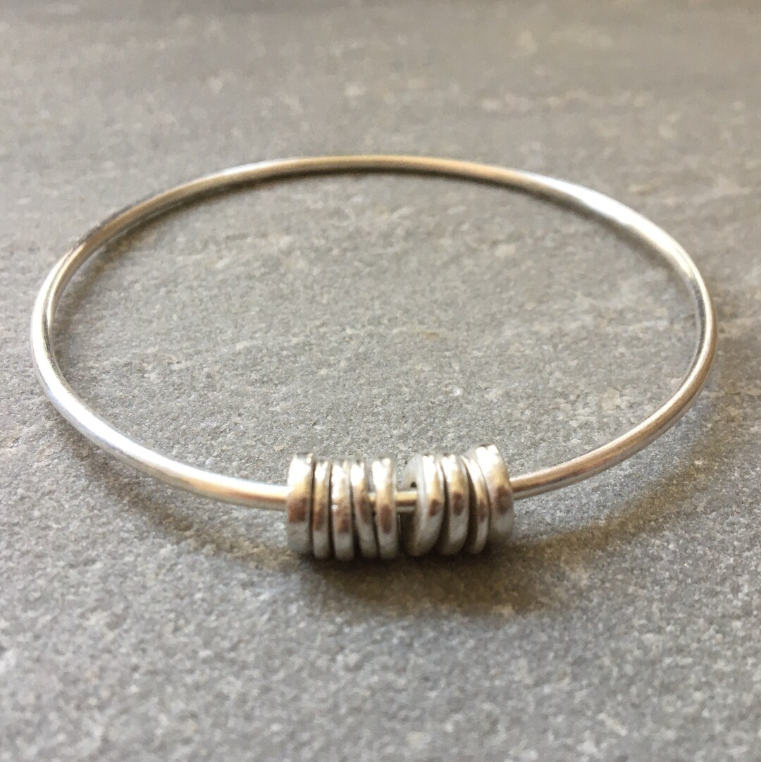 Solid Silver Bangle - Unique Silver Bangle - Hallmarked Silver Bangle ...