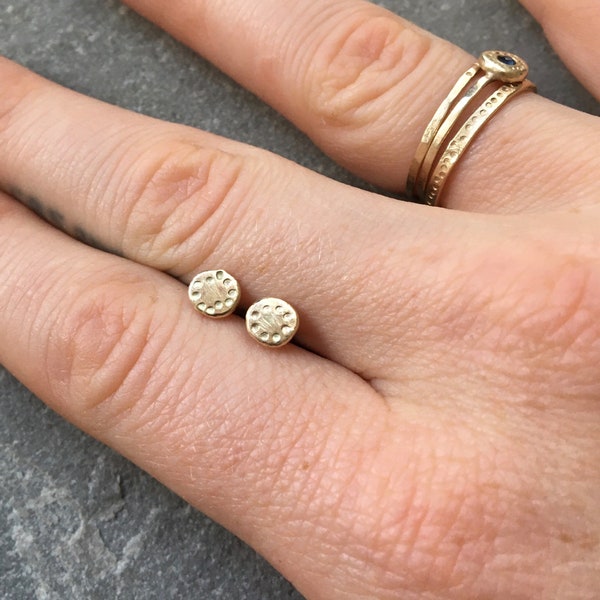Unique Stamped Stud Earrings - Etsy UK