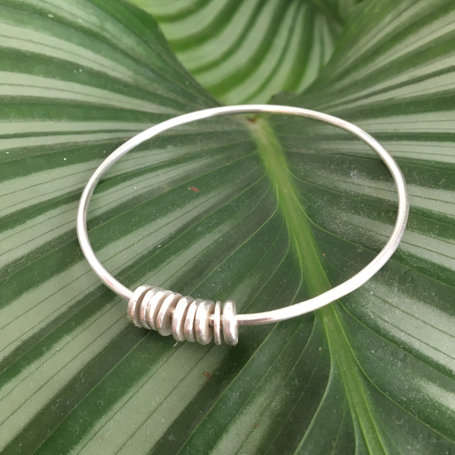 Solid Silver Bangle Unique Silver Bangle Hallmarked Silver - Etsy